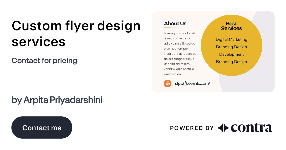 Custom flyer design services by Arpita Priyadarshini