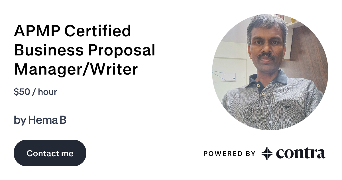 APMP Certified Business Proposal Manager/Writer by Hema B