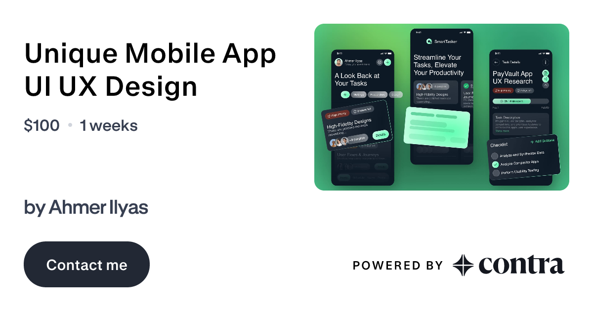 Unique Mobile App UI UX Design by Ahmer Ilyas