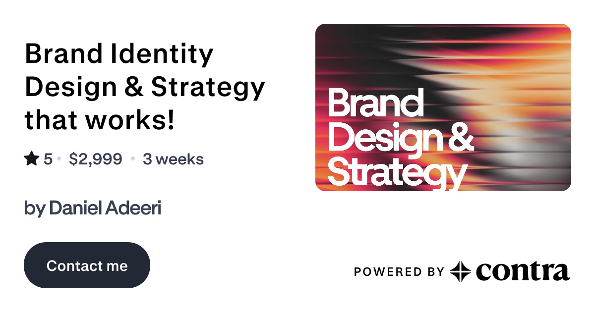 Brand Identity Design & Strategy that works! by Daniel Adeeri