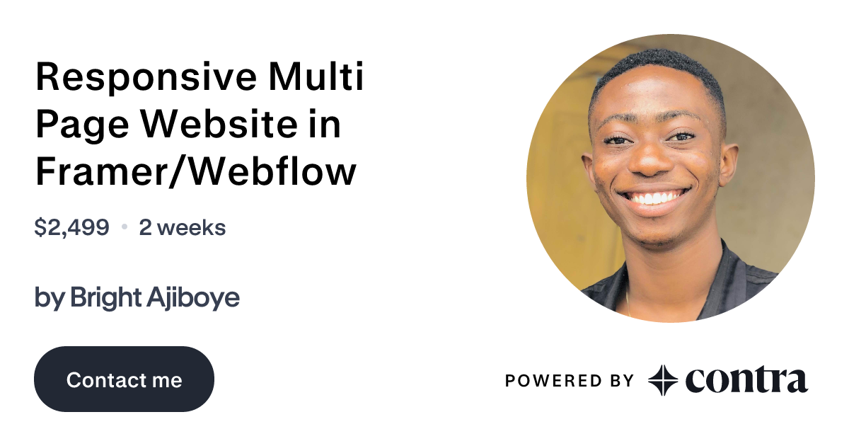 Responsive Multi Page Website in Framer/Webflow by Bright Ajiboye