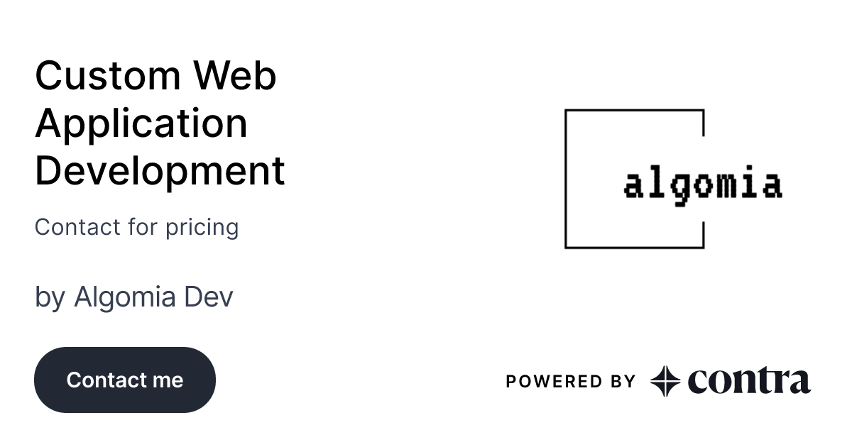Custom Web Application Development by Algomia Dev Custom Web Application Development by Algomia Dev