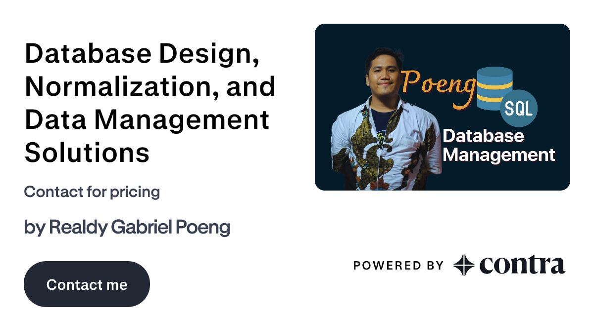 Database Design Normalization And Data Management Solutions By Realdy Gabriel Poeng