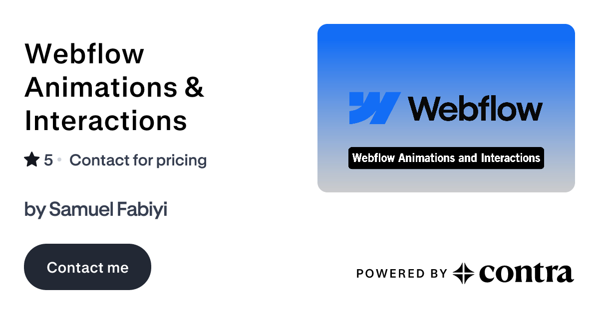 Webflow Animations & Interactions by Samuel Fabiyi