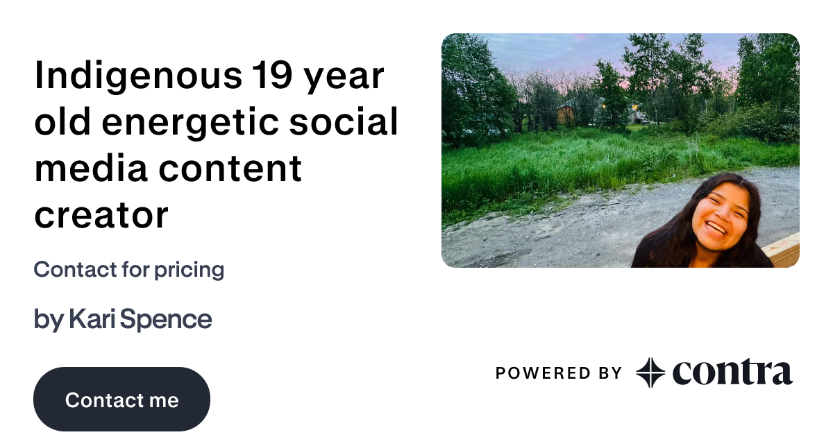 Indigenous 19 year old energetic social media content creator by Kari ...