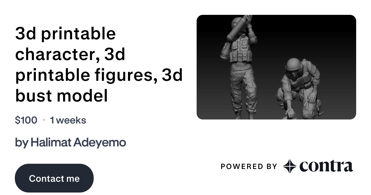 3d printable character, 3d printable figures, 3d bust model by Halimat ...