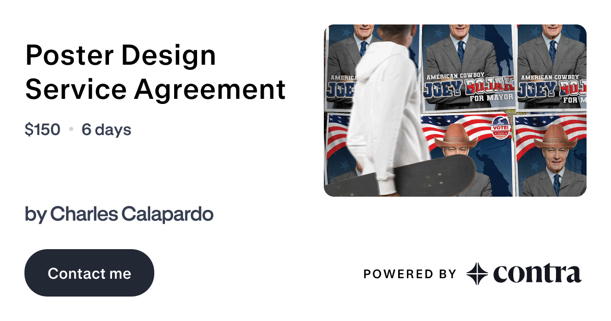Poster Design Service Agreement by Charles Calapardo