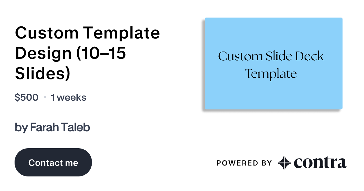 Custom Template Design (10–15 Slides) by Farah Taleb
