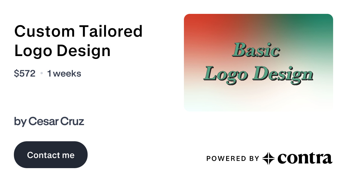 Custom Tailored Logo Design by Cesar Cruz