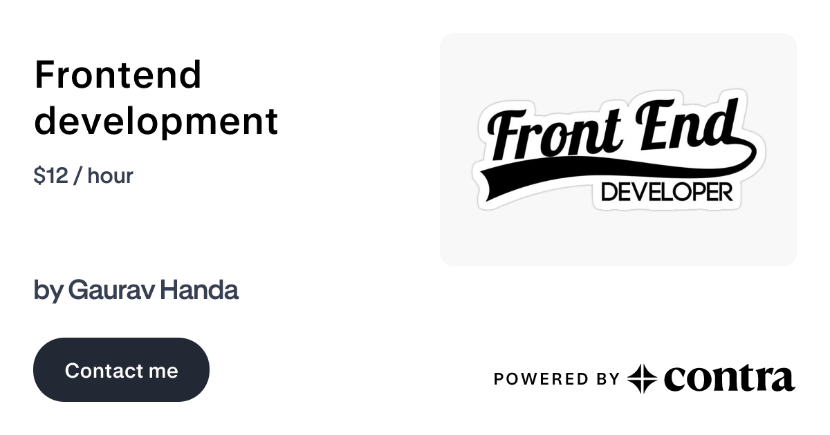 Frontend development by Gaurav Handa