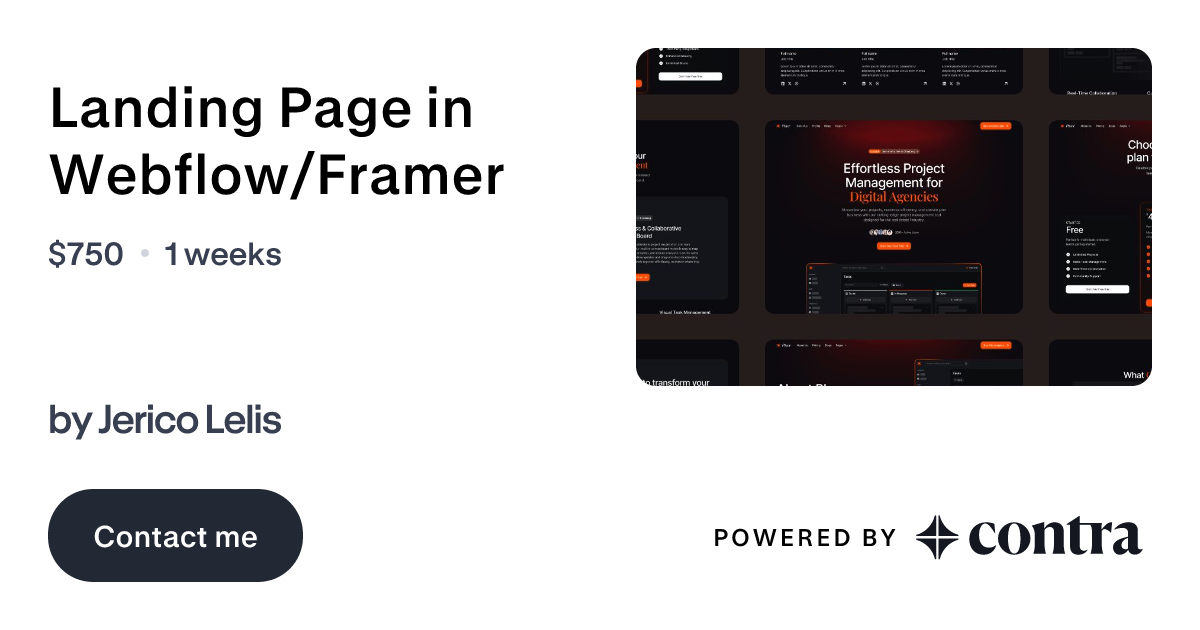 Landing Page in Webflow/Framer by Jerico SaaS