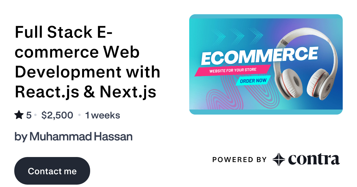 Full Stack E-commerce Web Development with React.js & Next.js by Muhammad Hassan