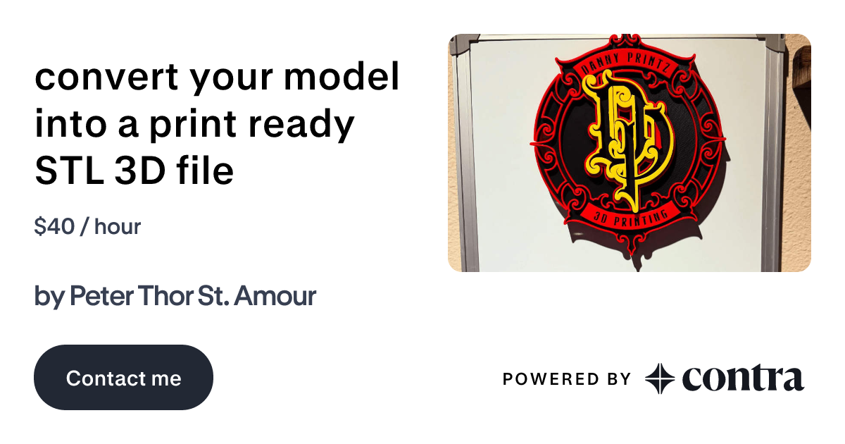 convert your model into a print ready STL 3D file by Peter Thor St. Amour