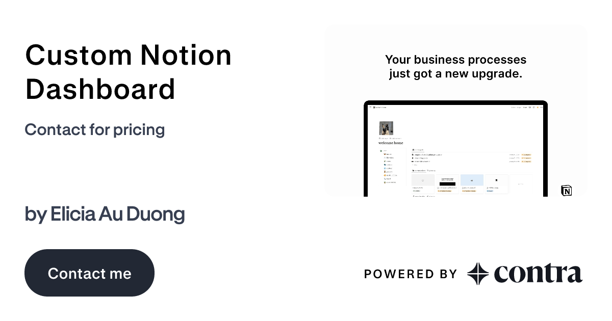 Custom Notion Dashboard by Elicia Au Duong