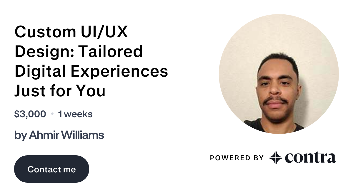 Custom UI/UX Design: Tailored Digital Experiences Just for You by Ahmir Williams