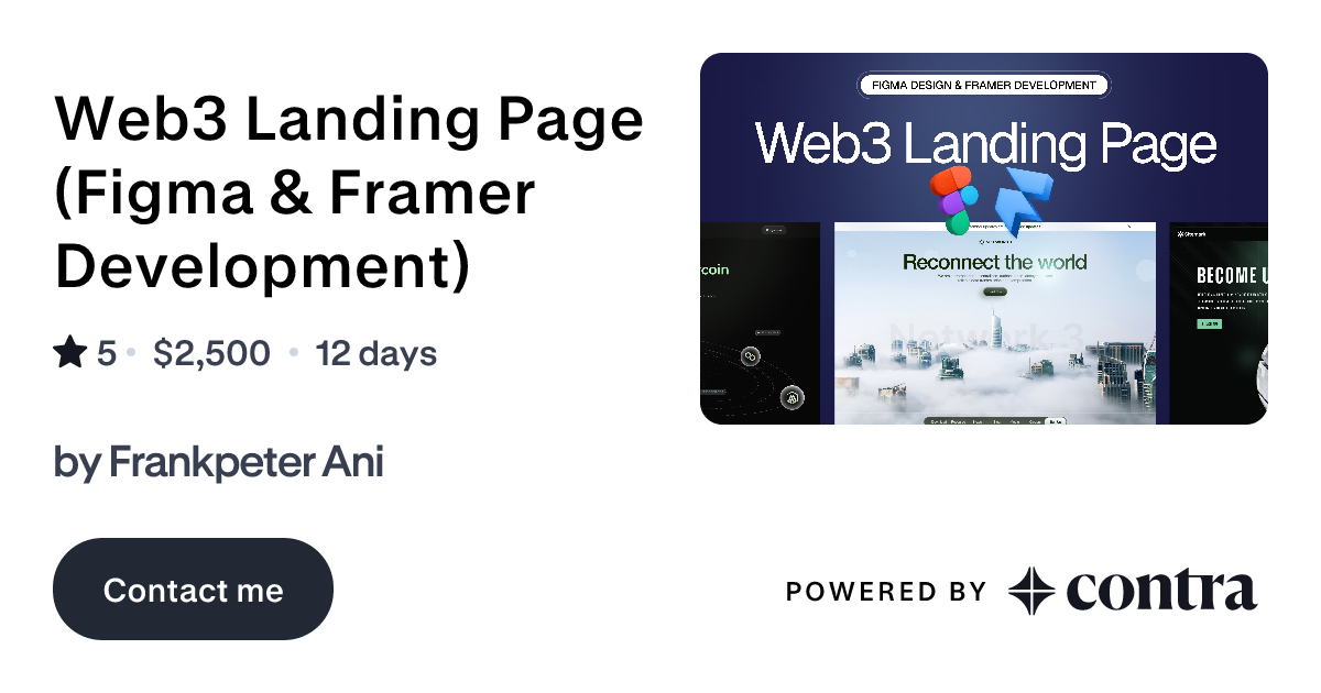 Web3 Landing Page (Figma & Framer Development) by Frankpeter Ani