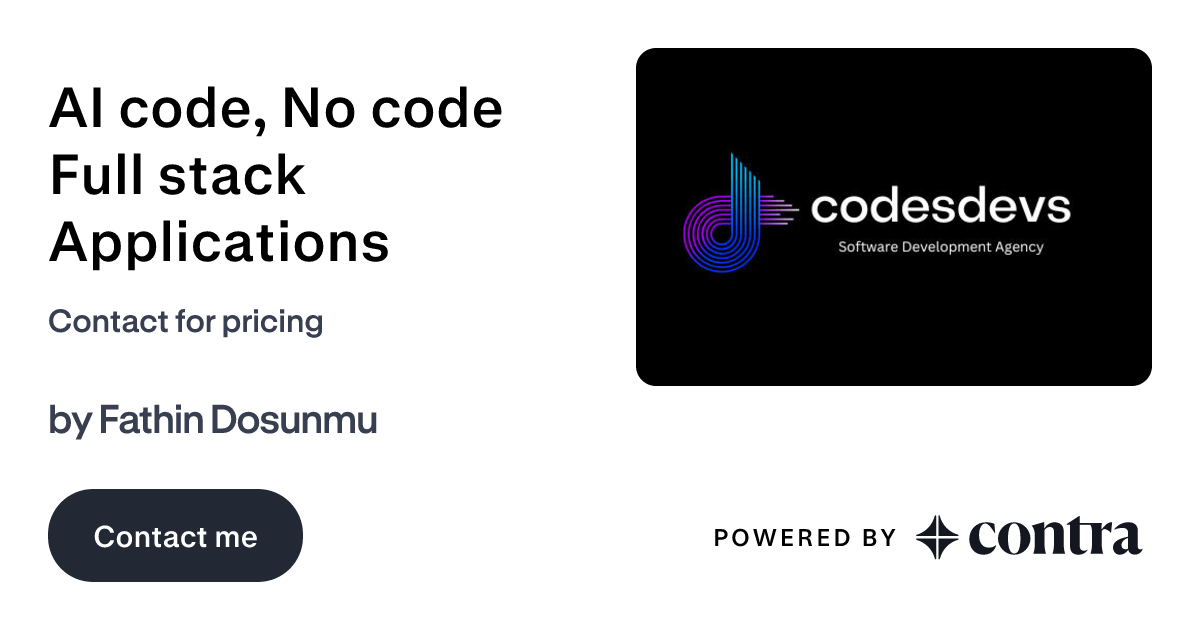 AI code, No code Full stack Applications by Fathin Dosunmu