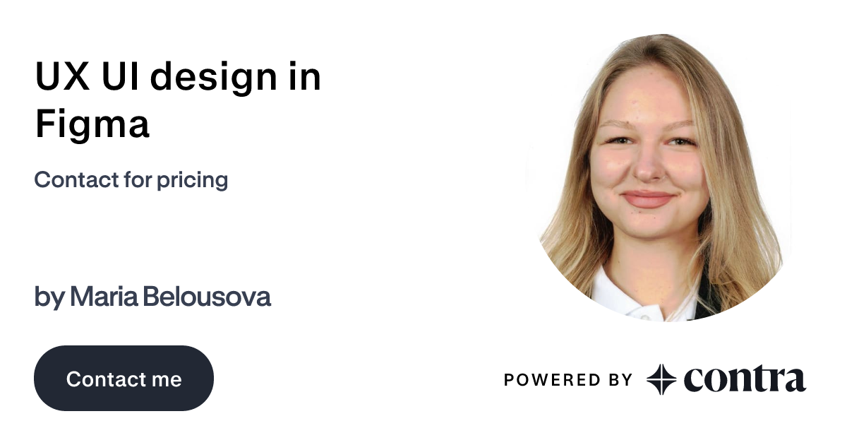 UX UI design in Figma by Maria Belousova