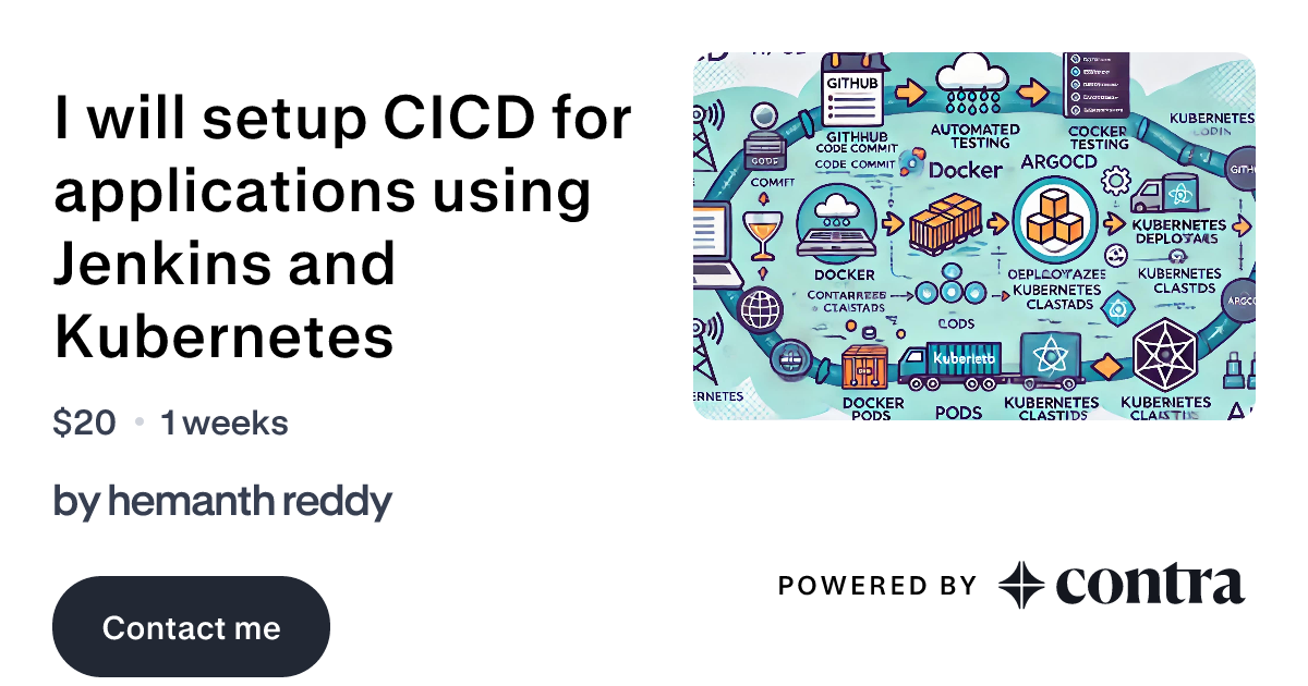 I will setup CICD for applications using Jenkins and Kubernetes by ...
