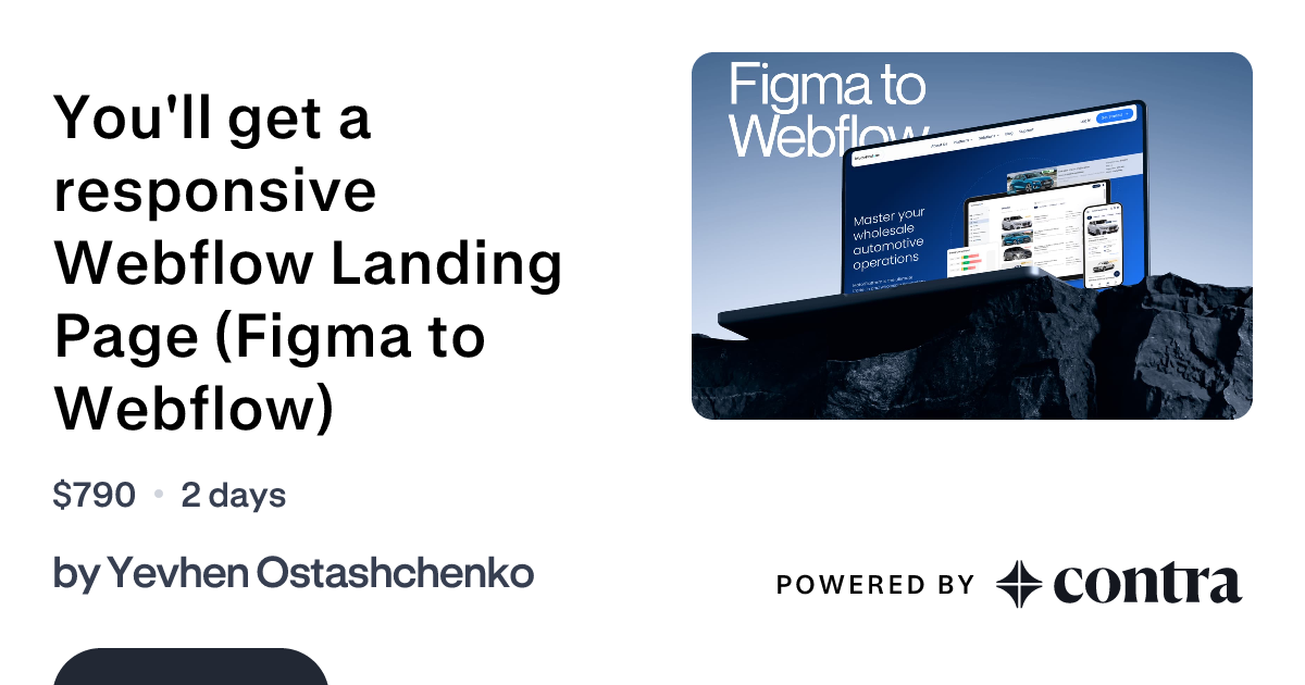 You'll get a responsive Webflow Landing Page (Figma to Webflow) by ...