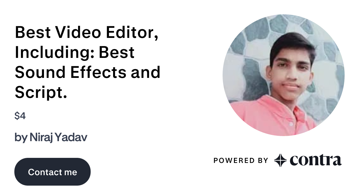 Best Video Editor, Including: Best Sound Effects and Script. by Niraj Yadav