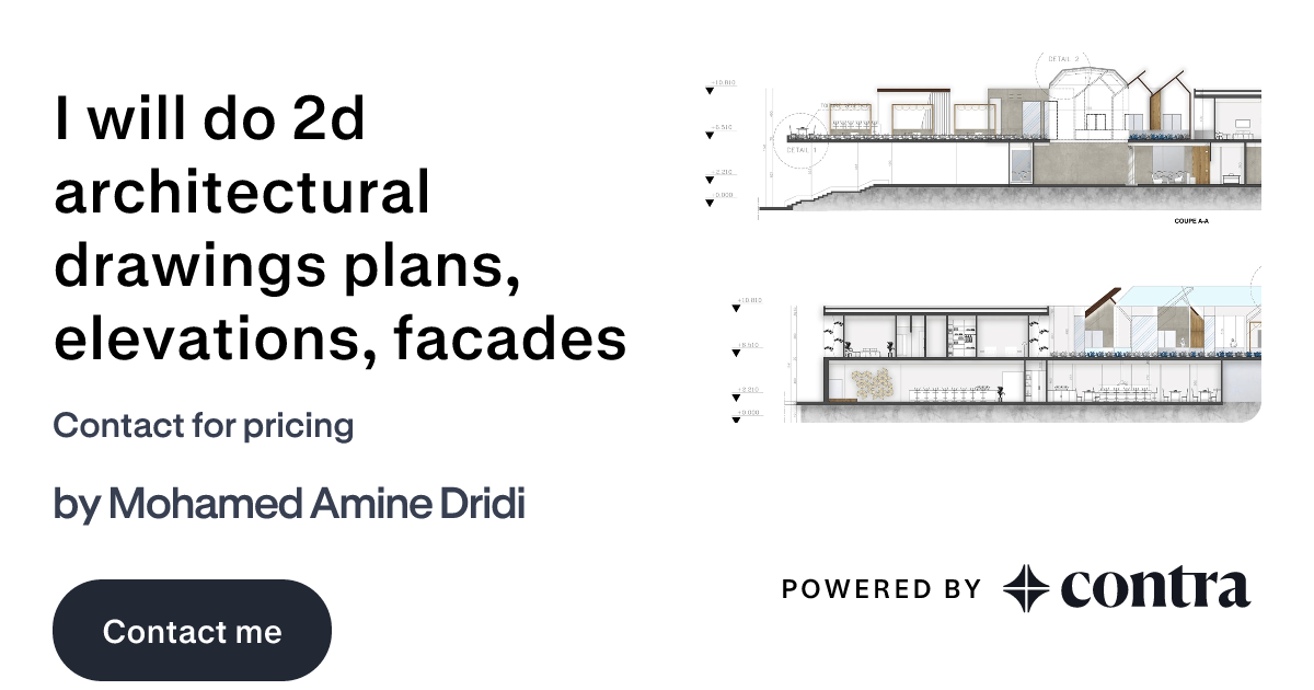 I will do 2d architectural drawings plans, elevations, facades by ...