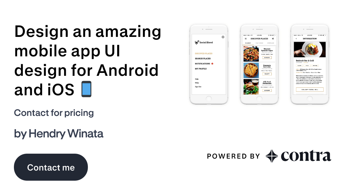 Design an amazing mobile app UI design for Android and iOS 📱 by Hendry ...