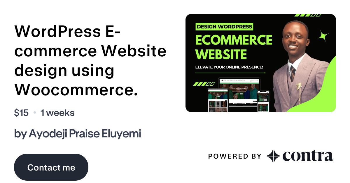WordPress E-commerce Website design using Woocommerce. by Ayodeji Eluyemi