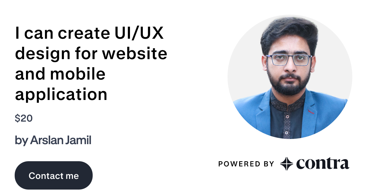 I can create UI/UX design for website and mobile application by Arslan Jamil