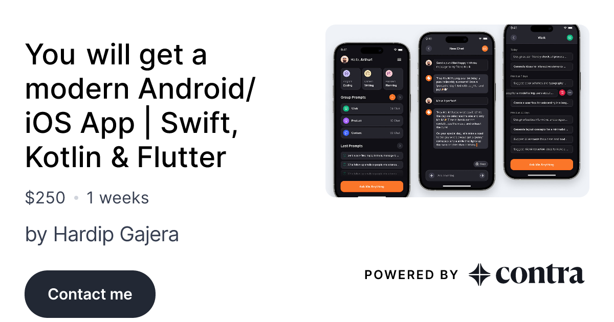 You Will Get A Modern Androidios App Swift Kotlin And Flutter By 9789
