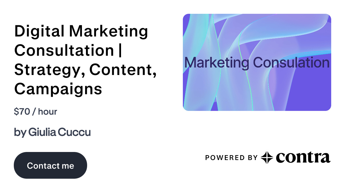 Digital Marketing Consultation | Strategy, Content, Campaigns by Giulia ...