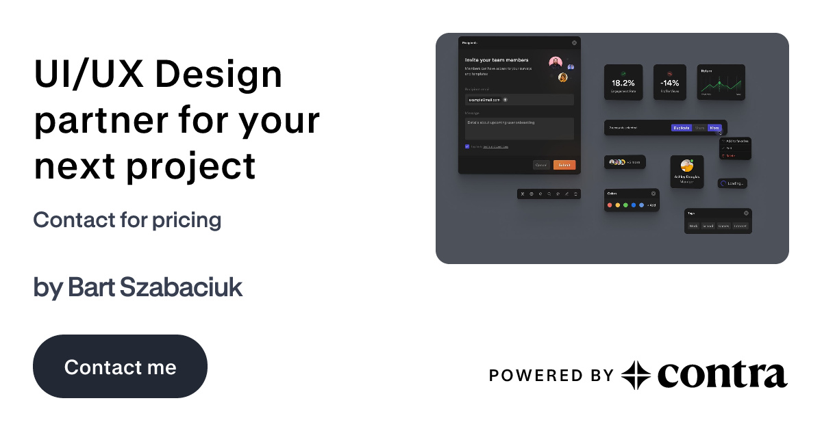 UI/UX Design partner for your next project by Bart Szabaciuk