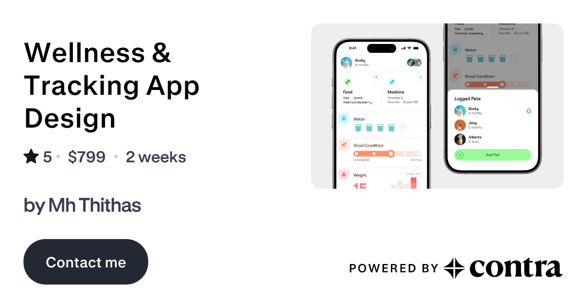 Wellness & Tracking App Design by Mh Thithas
