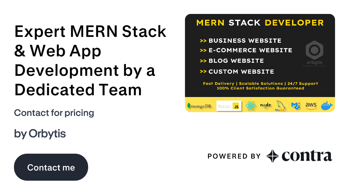 Expert MERN Stack & Web App Development by a Dedicated Team by Orbytis