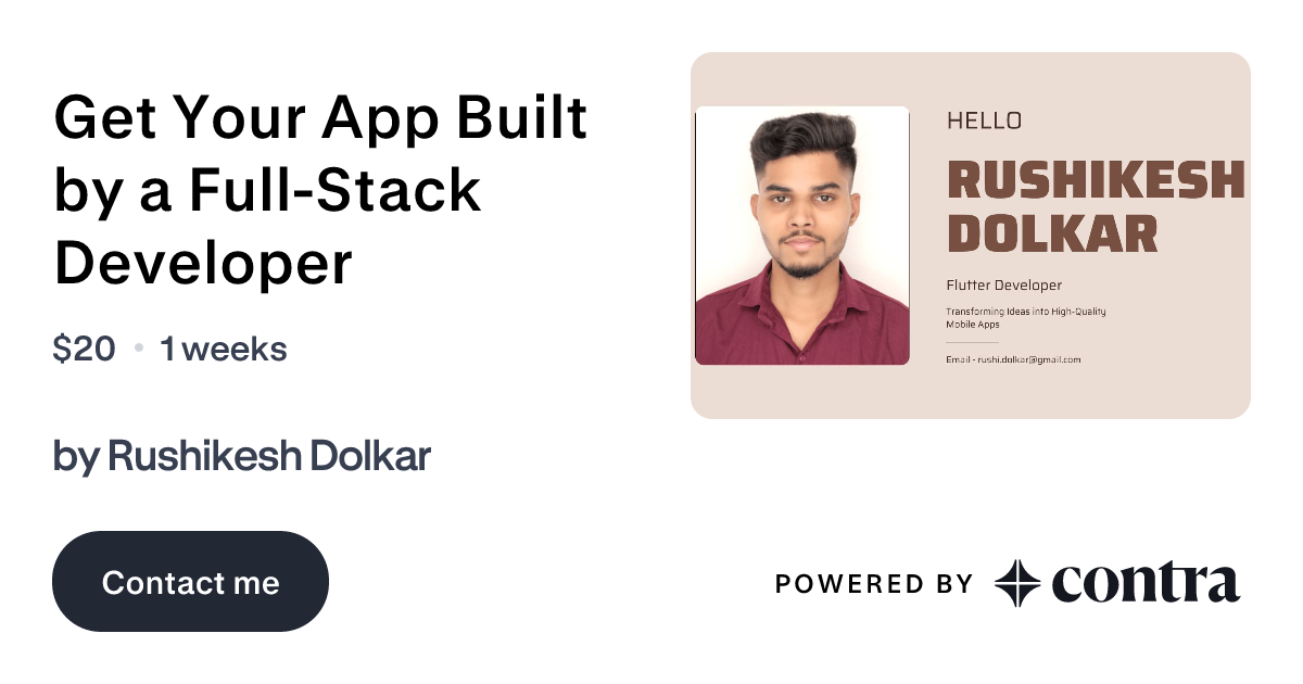 Get Your App Built by a Full-Stack Developer by Rushikesh Dolkar