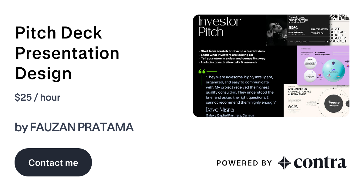 Pitch Deck Presentation Design by FAUZAN PRATAMA