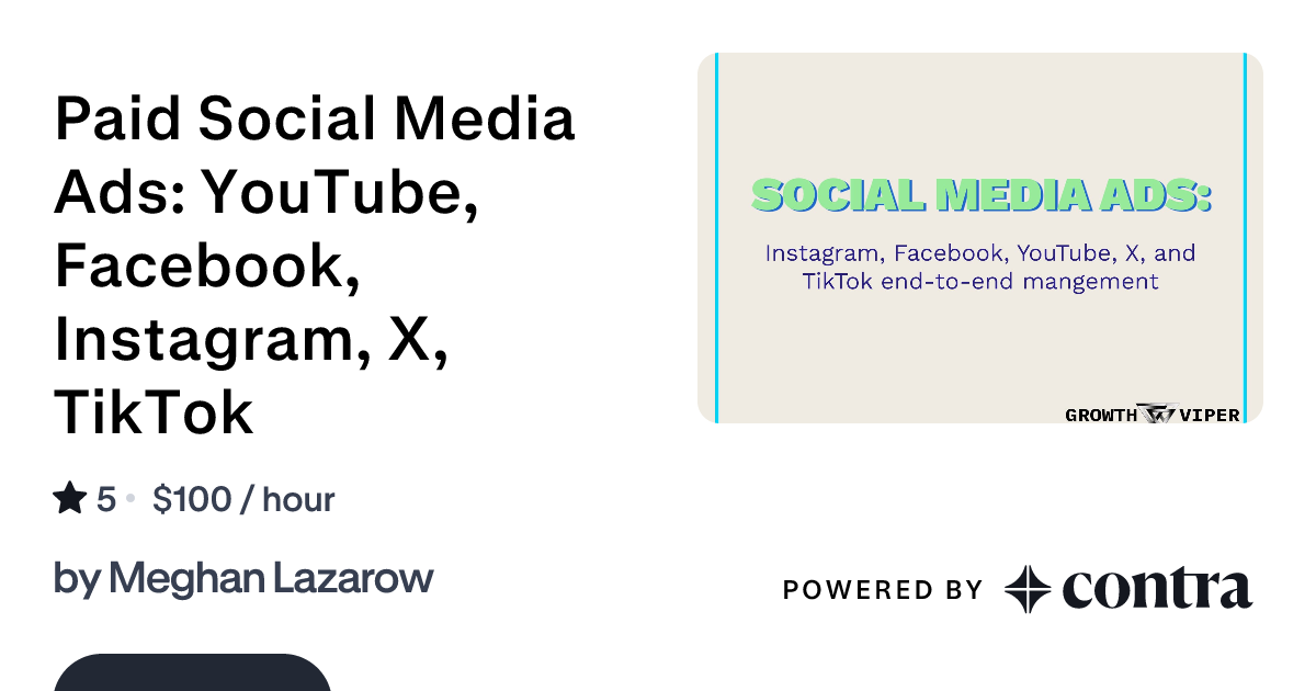 Paid Social Media Ads: YouTube, Facebook, Instagram, X, TikTok by Meghan Lazarow