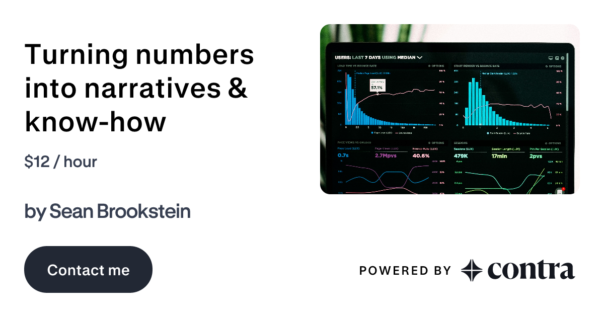 Turning numbers into narratives & know-how by Sean Brookstein