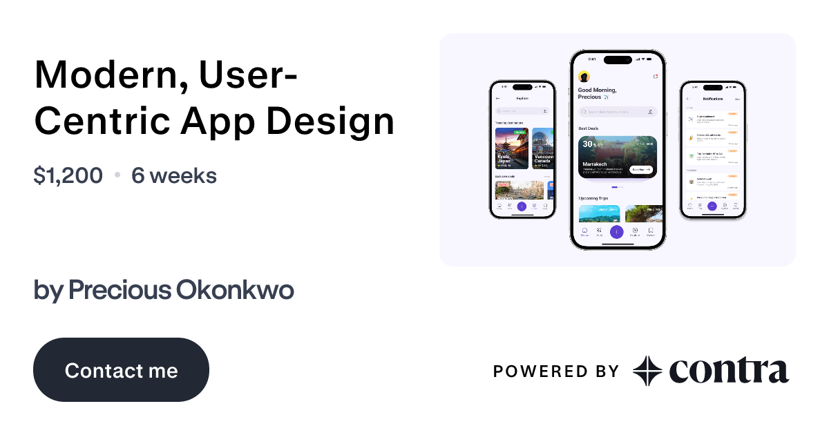 Modern, User-Centric App Design by Precious Okonkwo