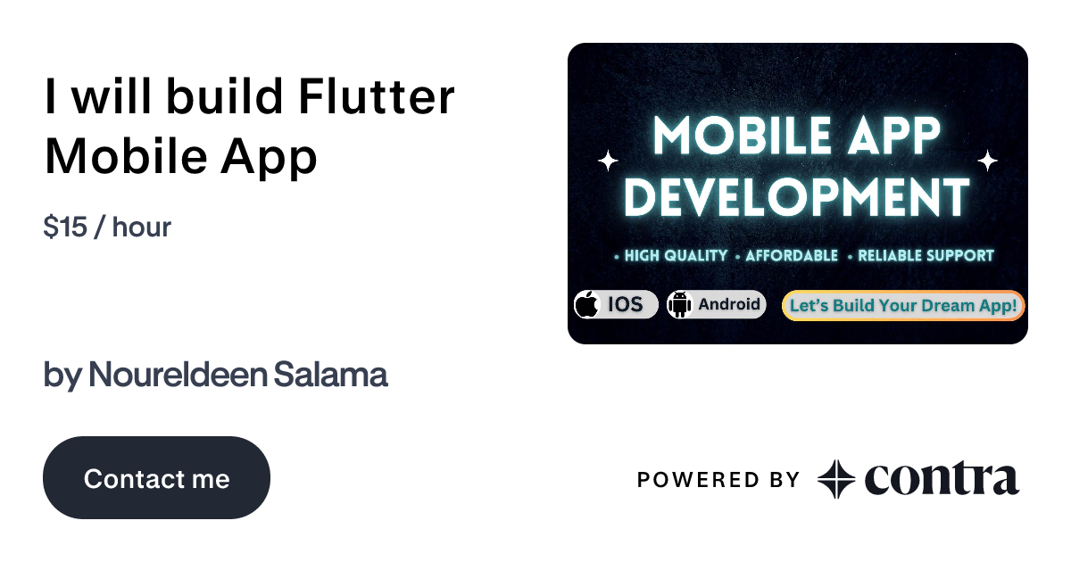 I will build Flutter Mobile App by Noureldeen Salama