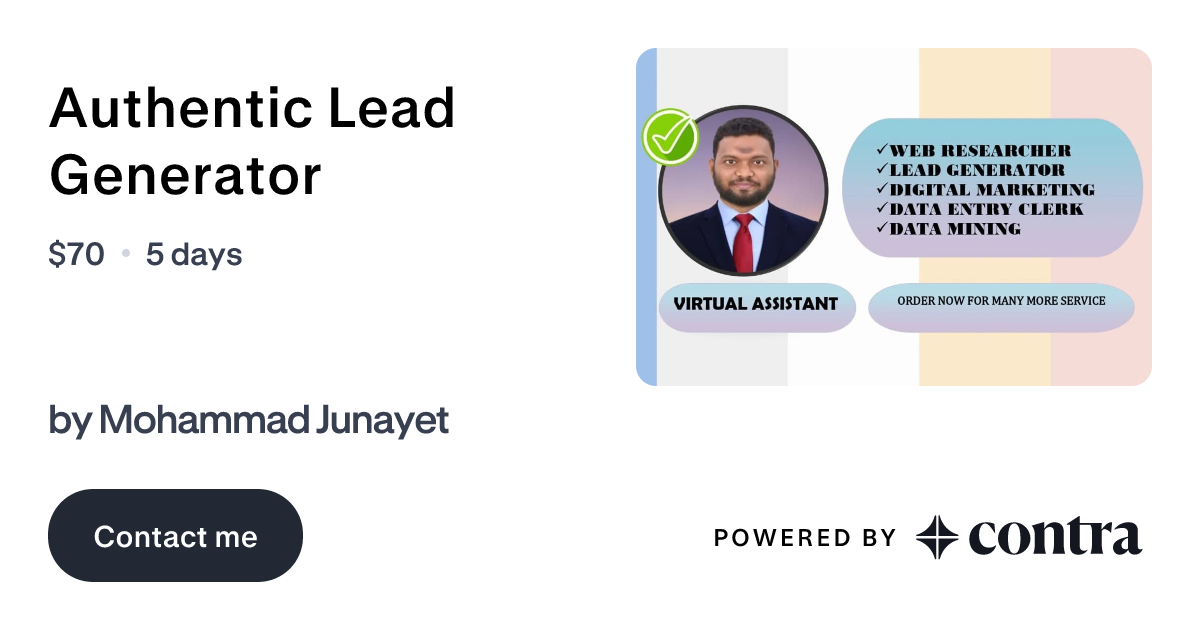 Authentic Lead Generator by Mohammad Junayet