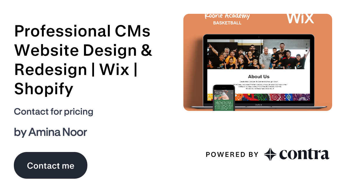 Professional CMs Website Design & Redesign | Wix | Shopify by Amina Noor