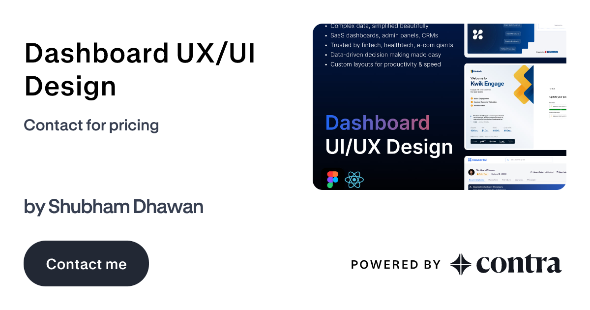 Dashboard UX/UI Design by Shubham Dhawan