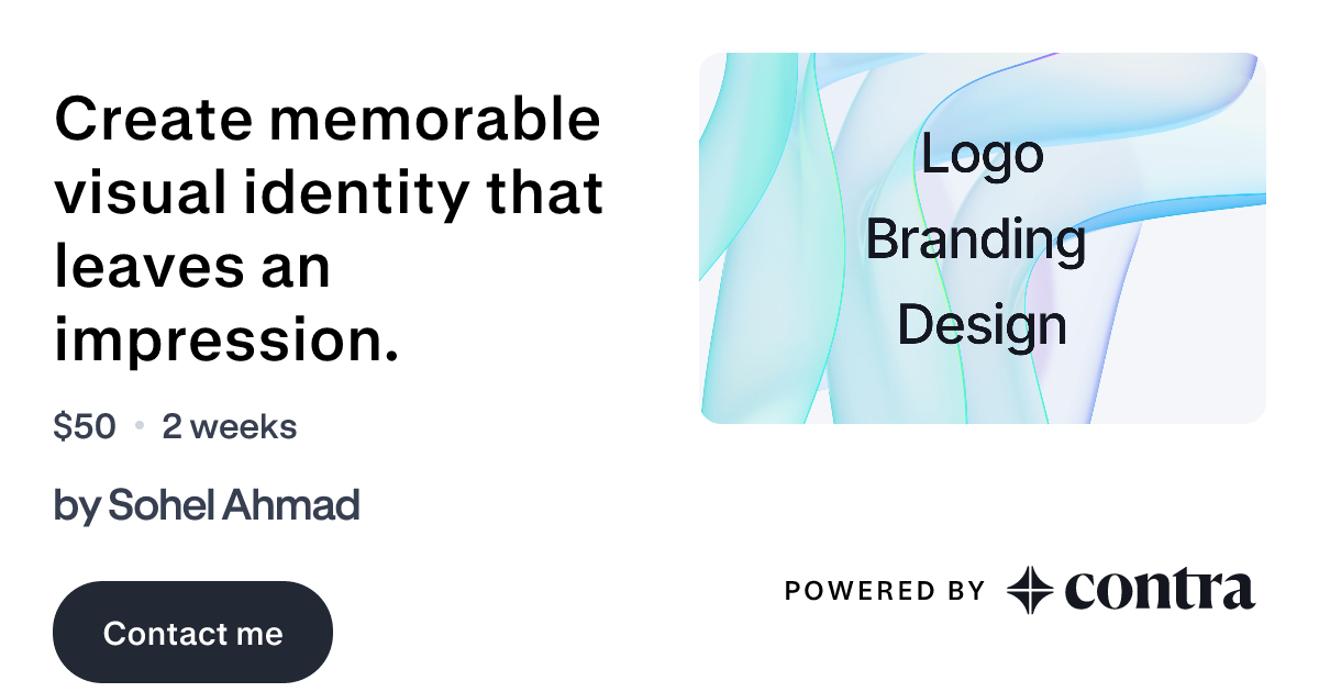 Create memorable visual identity that leaves an impression. by Sohel Ahmad