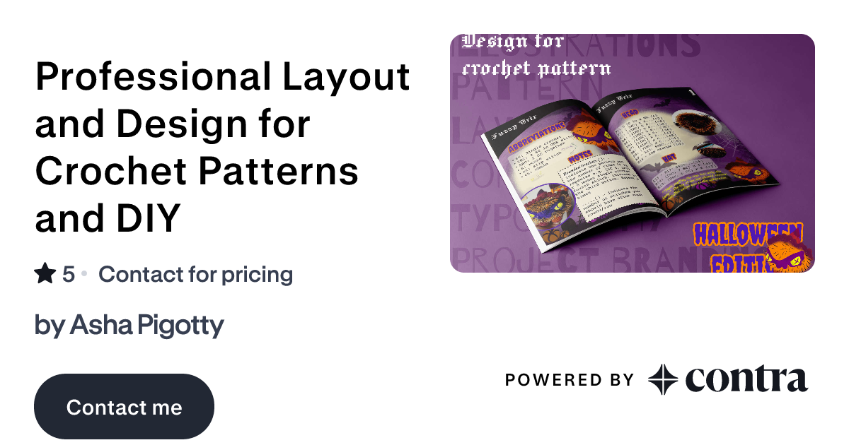 Professional Layout and Design for Crochet Patterns and DIY by Asha Pigotty