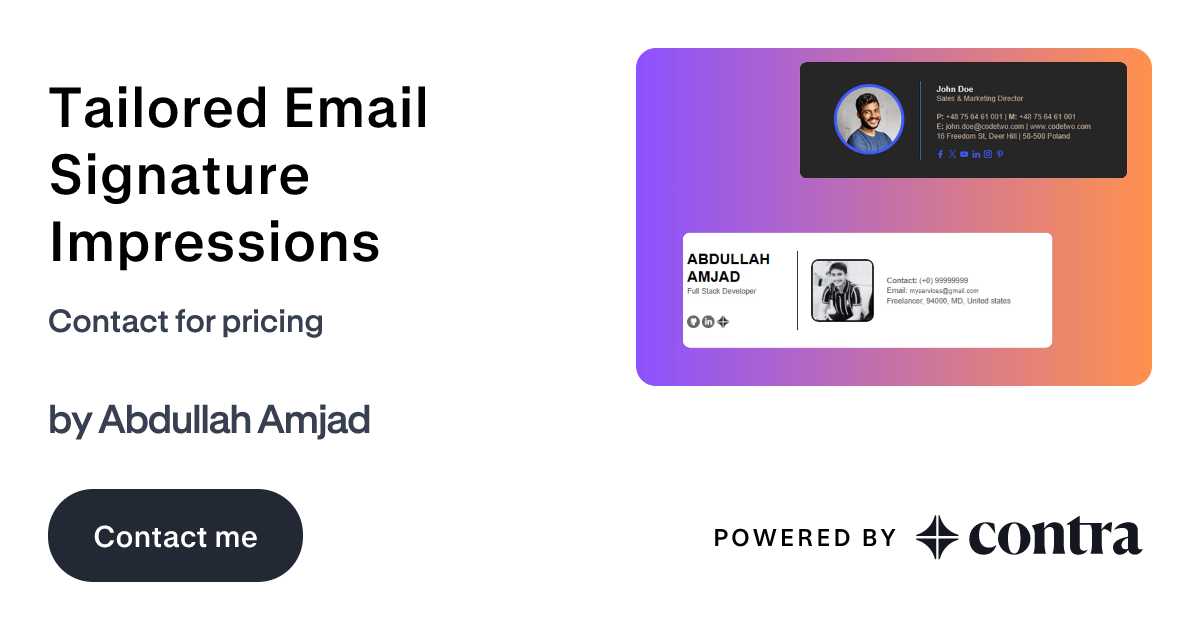 Tailored Email Signature Impressions by Abdullah Amjad