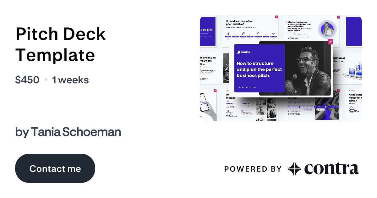 Pitch Deck Template by Tania Schoeman