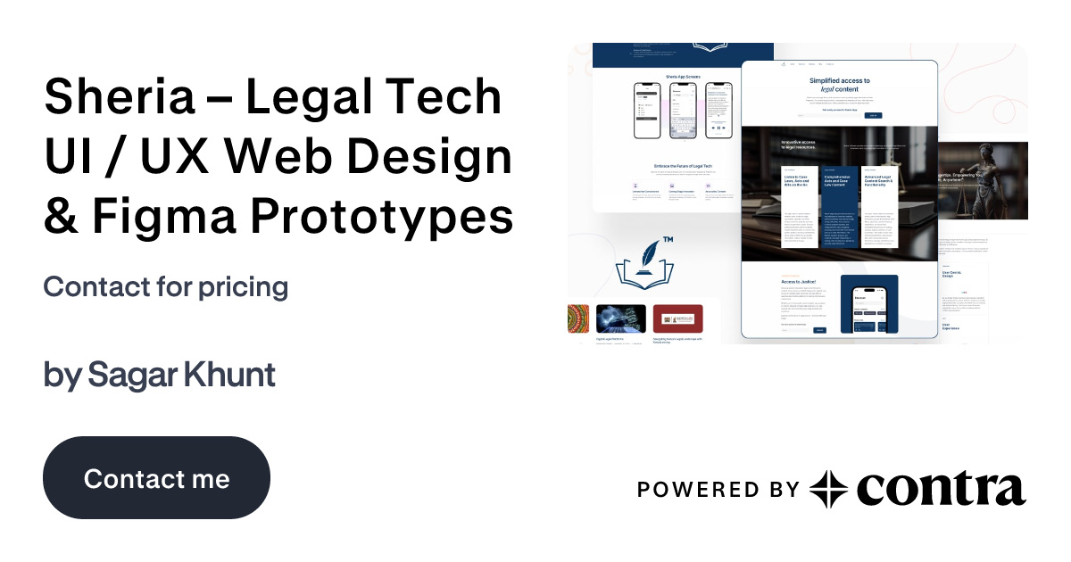 Sheria – Legal Tech UI / UX Web Design & Figma Prototypes by Sagar Khunt