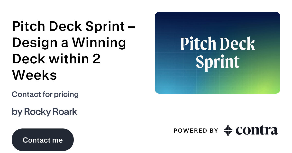 Pitch Deck Sprint – Design a Winning Deck within 2 Weeks by Rocky Roark