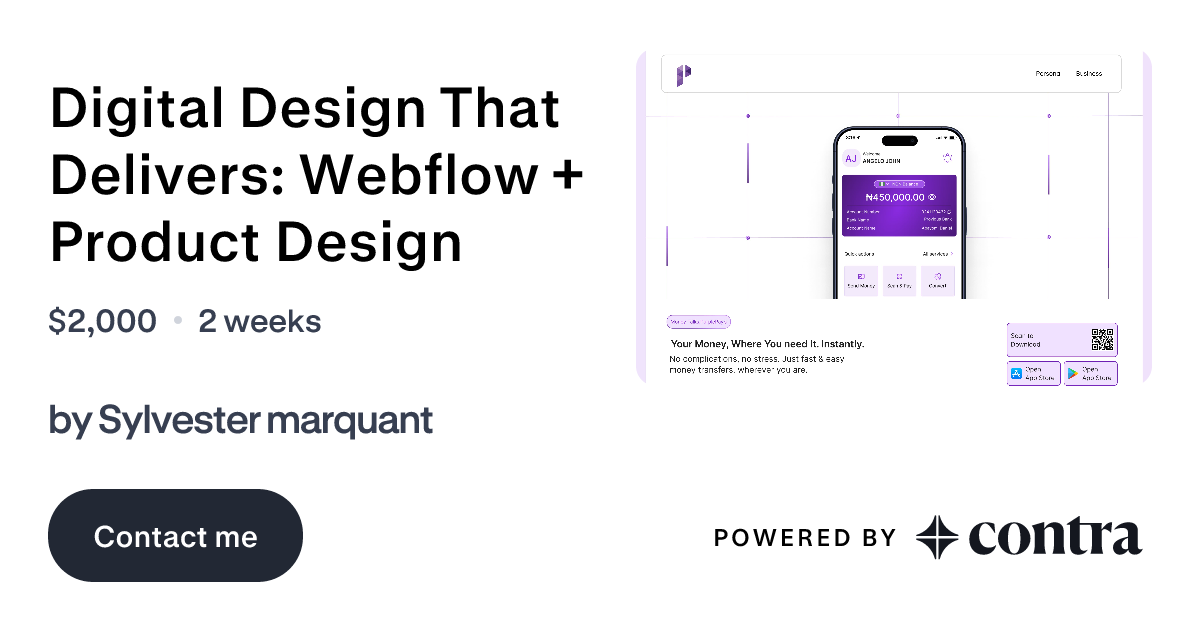 Digital Design That Delivers: Webflow + Product Design by Sylvester marquant